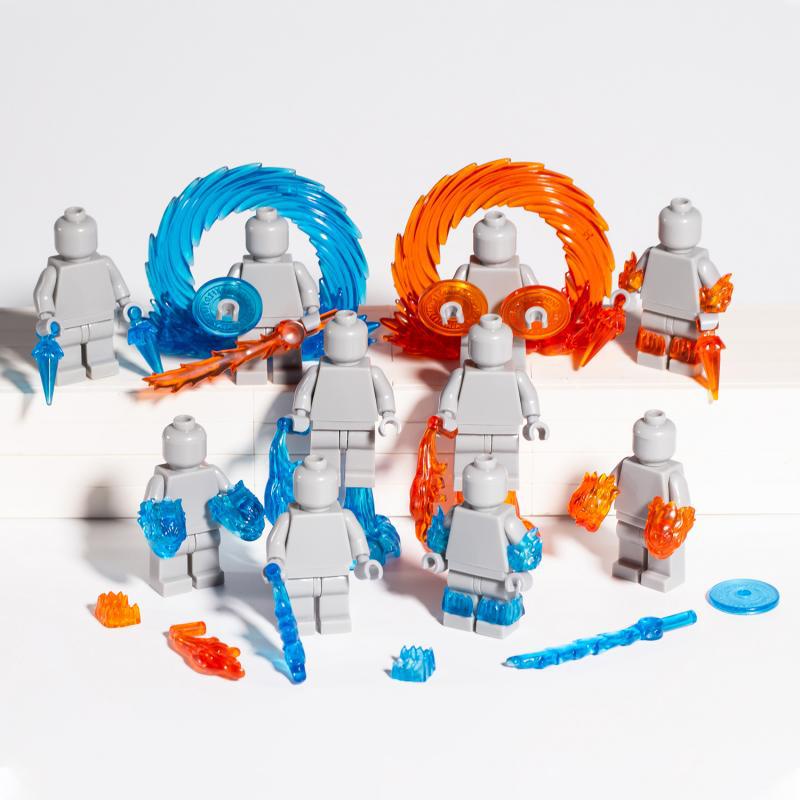 [18 Styles] Flame Special Effects DIY Building Block Minifigure ...