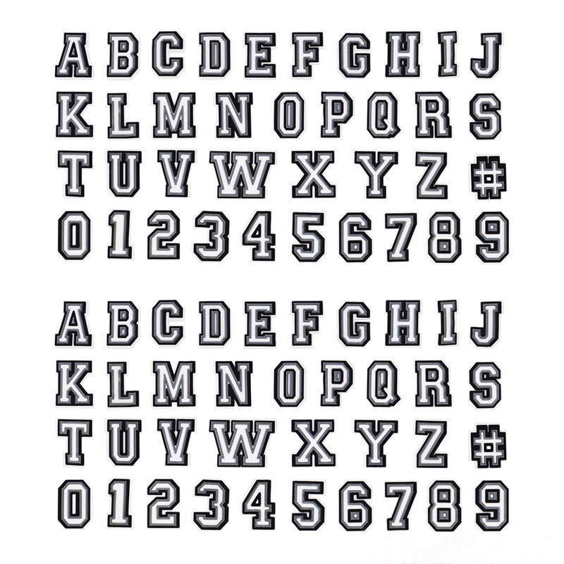 black and white letters jibbitz for crocs charm shoes accessories ...