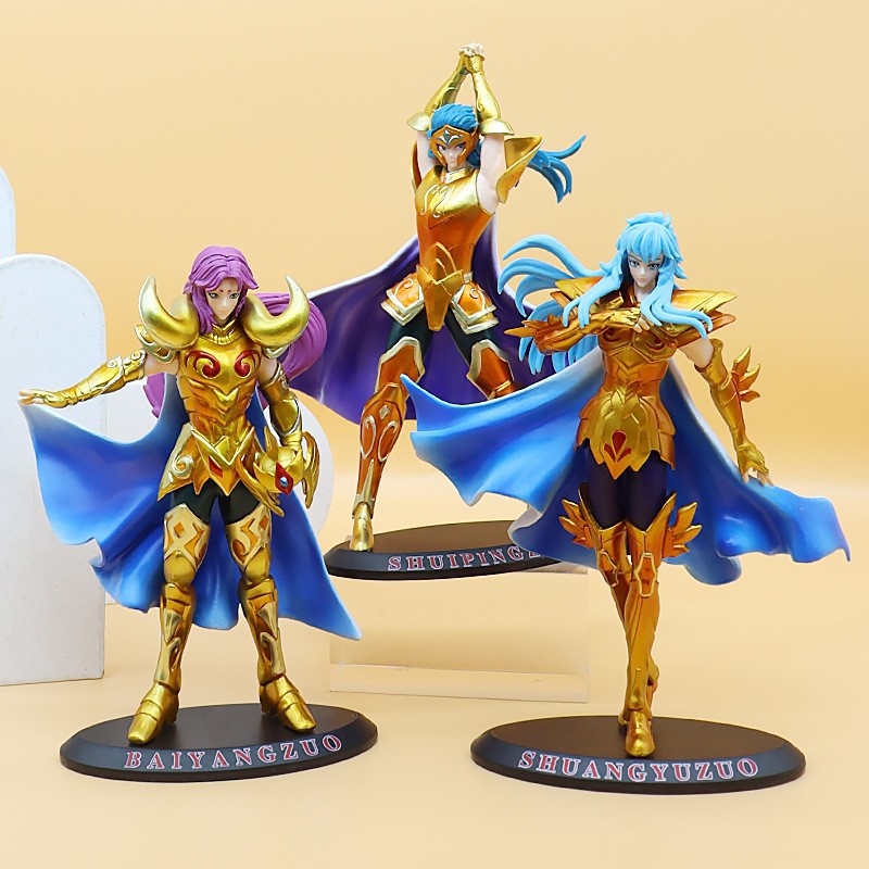20cm Gold Saint Aries/Aquarius/Pisces figures Animation handmade model ...