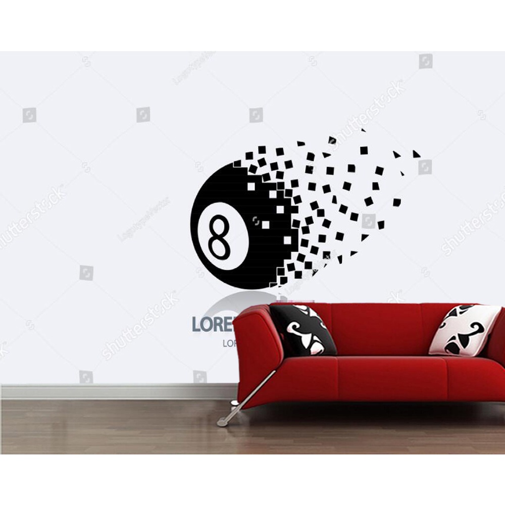 Custom abstract billiard logo wallpaper billiards room industrial ...