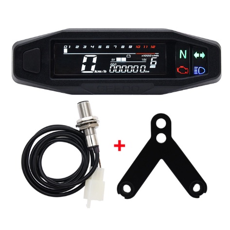 For KR200 Universal Moto RPM Tachometer Speedometer Speed Gauge Tacho ...