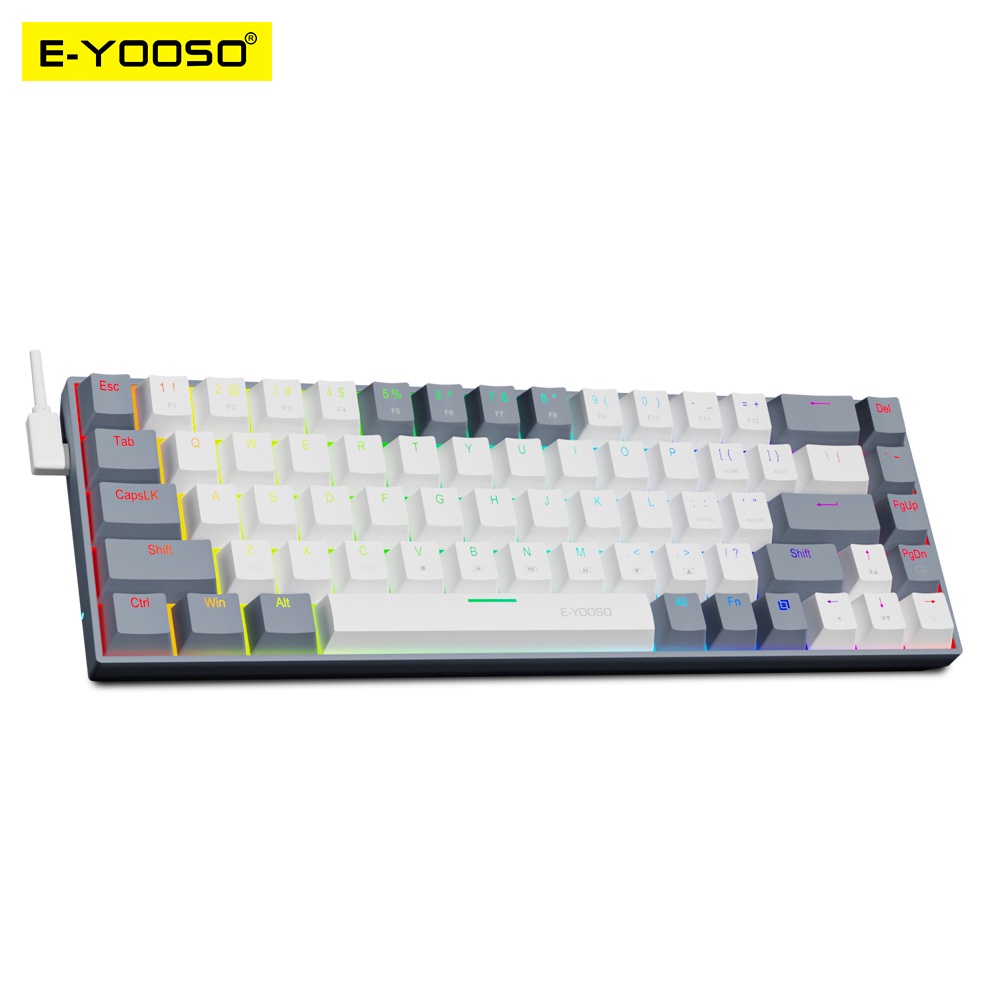E-YOOSO Z686 RGB USB 60% Mini slim Mechanical Gaming Wired Keyboard Red ...