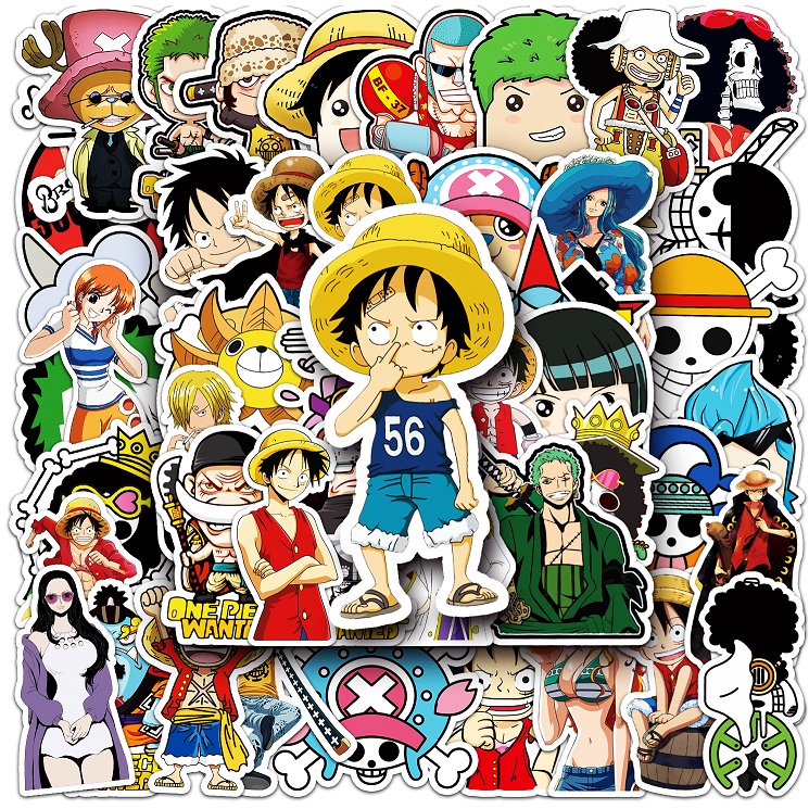 50 Piece Funny One Piece DIY Creative Home Decal Stickers Kawaii ...
