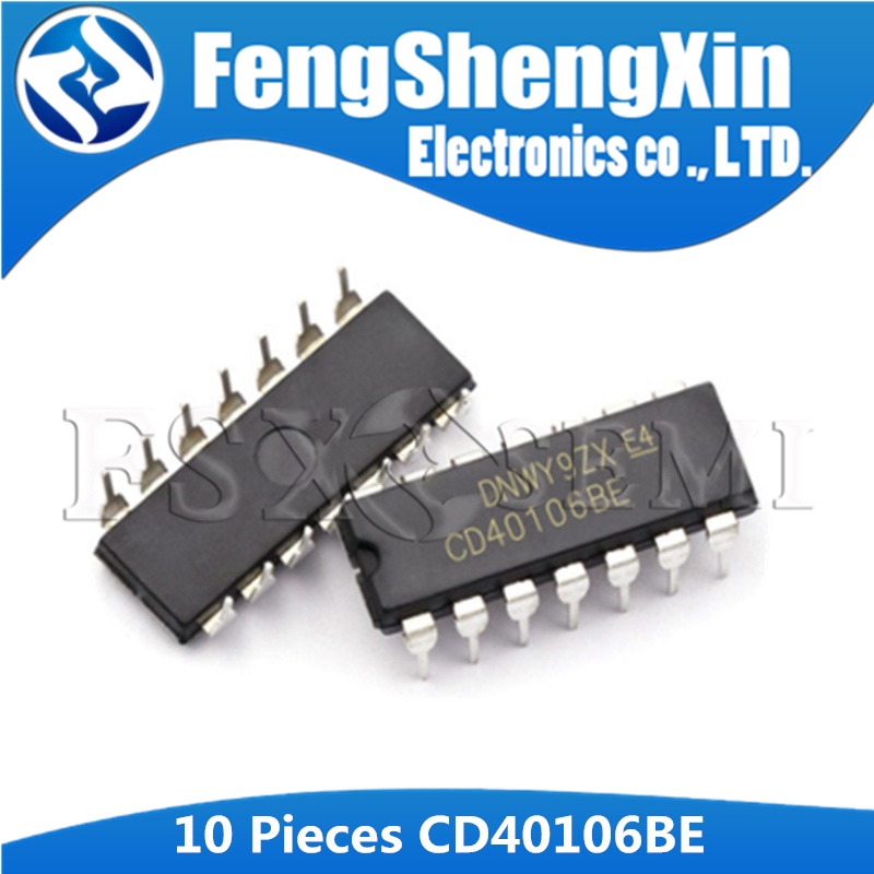 10 Pcs/Hand CD40106BE DIP-14 CD40106 CMOS Hex Schmitt Trigger IC | Shopee Philippines
