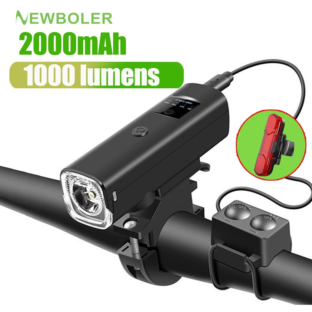 NEWBOLER 1000 Lumens Highlight Bicycle 2000 mah Light Waterproof Smart ...