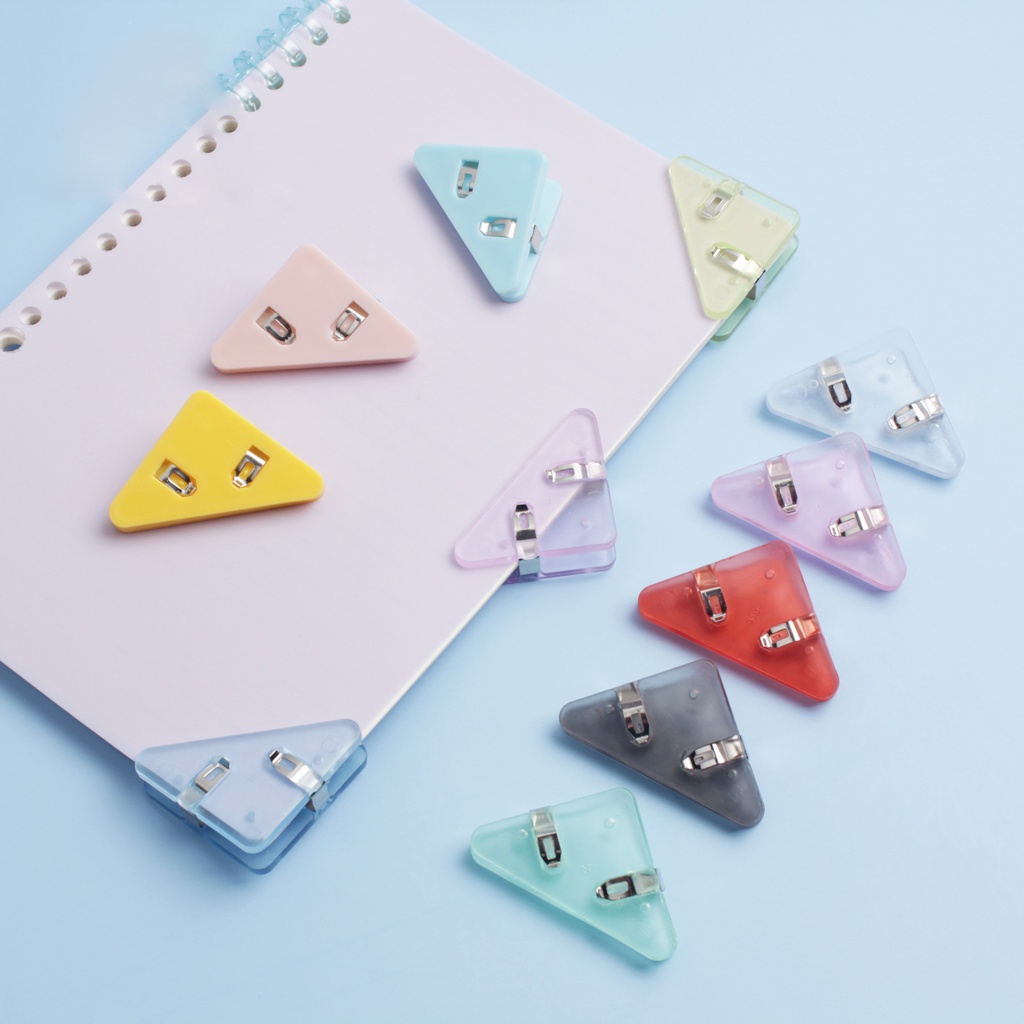 Triangle Paper Corner Clip Transparent Bill Test Paper Organizer Binder ...
