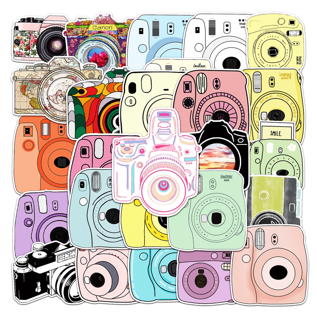 50 Piece Funny Camera Stickers Waterproof DIY For Phones Laptop Car ...