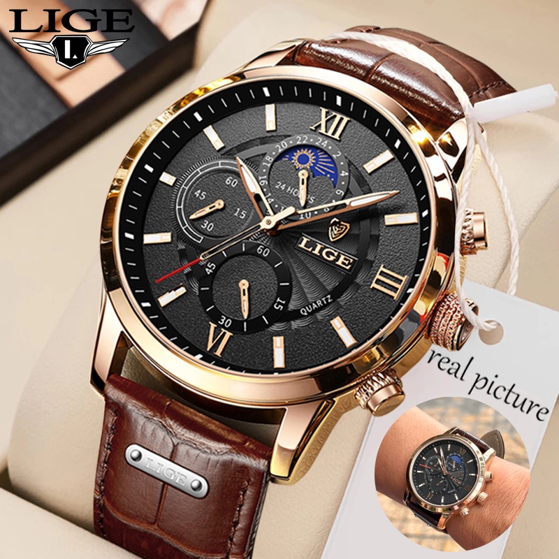LIGE Original Watch Men's Fashion Chronograph Wristwatches Sport ...