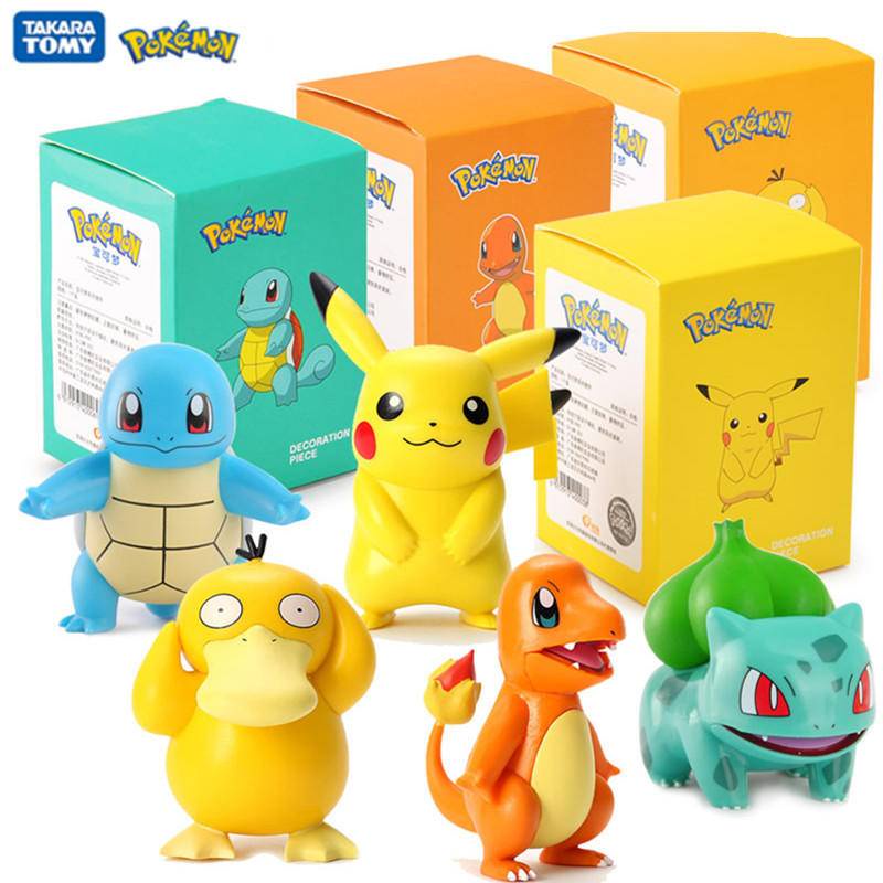 Pokemon PVC Figure Model Toy Set Pikachu Charmander Bulbasaur Squirtle ...