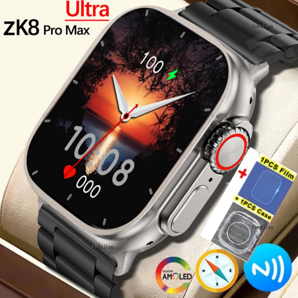 AMOLED ZK8 Pro Max Ultra Series 8 SF32LB551 Smart Watch 2.2 inch NFC ...