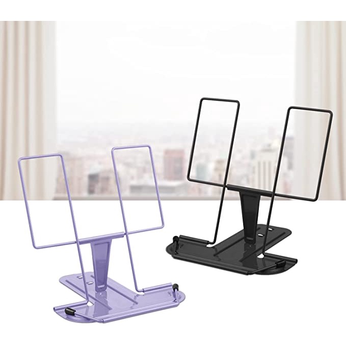 Metal Book Stand For Desk Adjustable Reading Rest Book Holder Portable ...