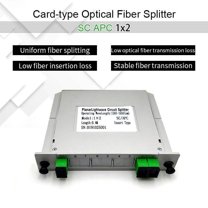 10 PCS 1x2 SC APC Fiber Optic Splitter Box FTTH PLC Cassette Insertion ...
