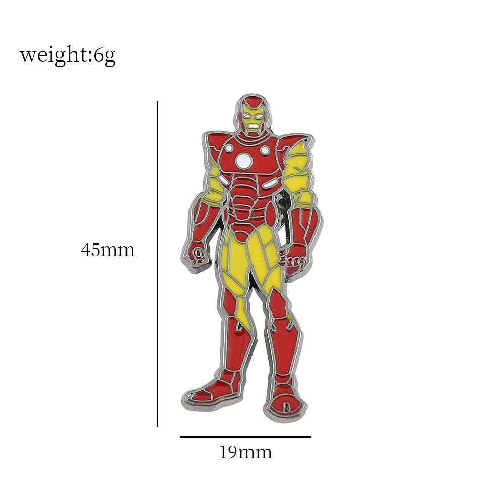 Superhero Collection Brooch Captain America Iron Man Spider Man Hulk ...