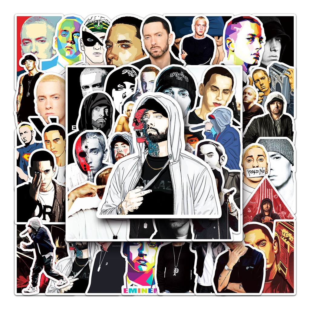 50 Piece Funny Singer Eminem Stickers Waterproof DIY For Phones Laptop ...