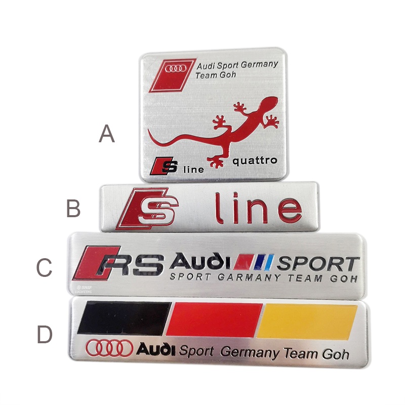 1 x Aluminum RS QUATTRO AUDI SPORT Logo Car Auto Decorative Emblem ...