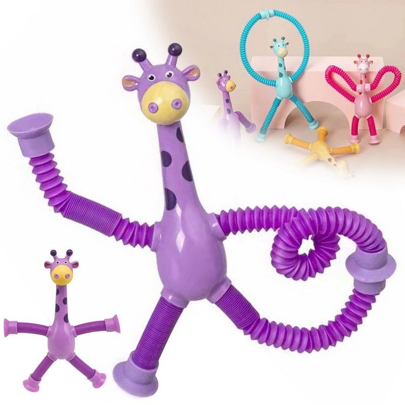 Suction Cup Telescopic Tube Giraffe Variety Shape Stretch Tube Giraffe ...