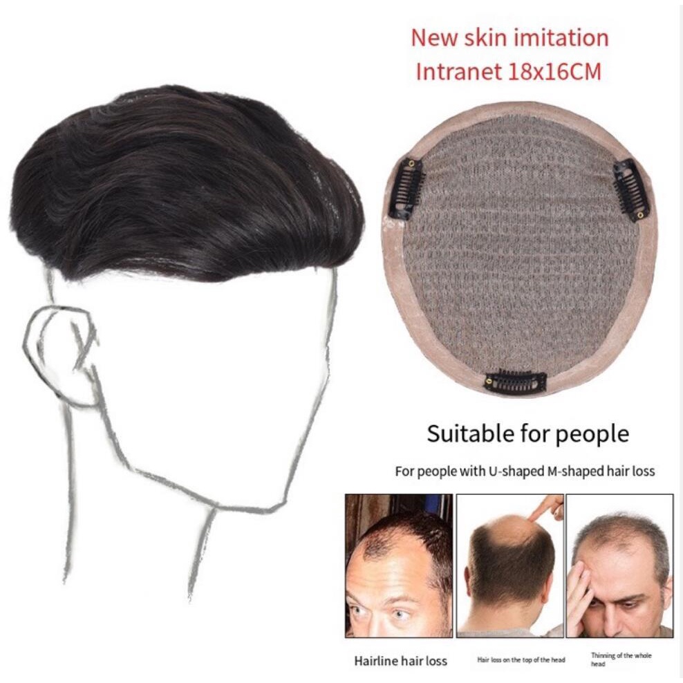 Wig men s short hair fashion handsome airplane hair style invisible ...