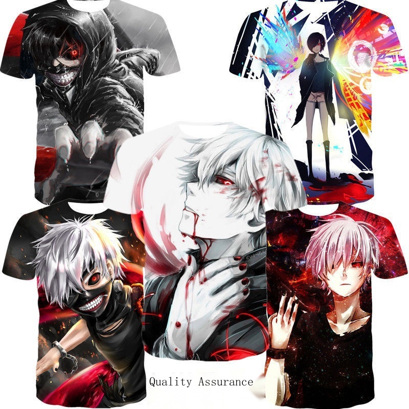 Summer Tokyo Ghoul T-Shirt Male And Female Students Kaneki Ken 3D Short ...