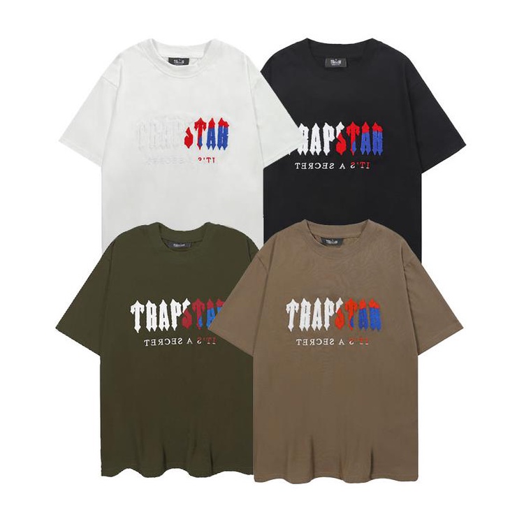 Men Women Style Pure Cotton New Product Trapstar Gradient White Red ...