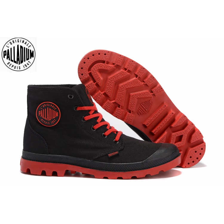 100%Original PALLADIUM Black Red White Martin Boots men's and women's ...