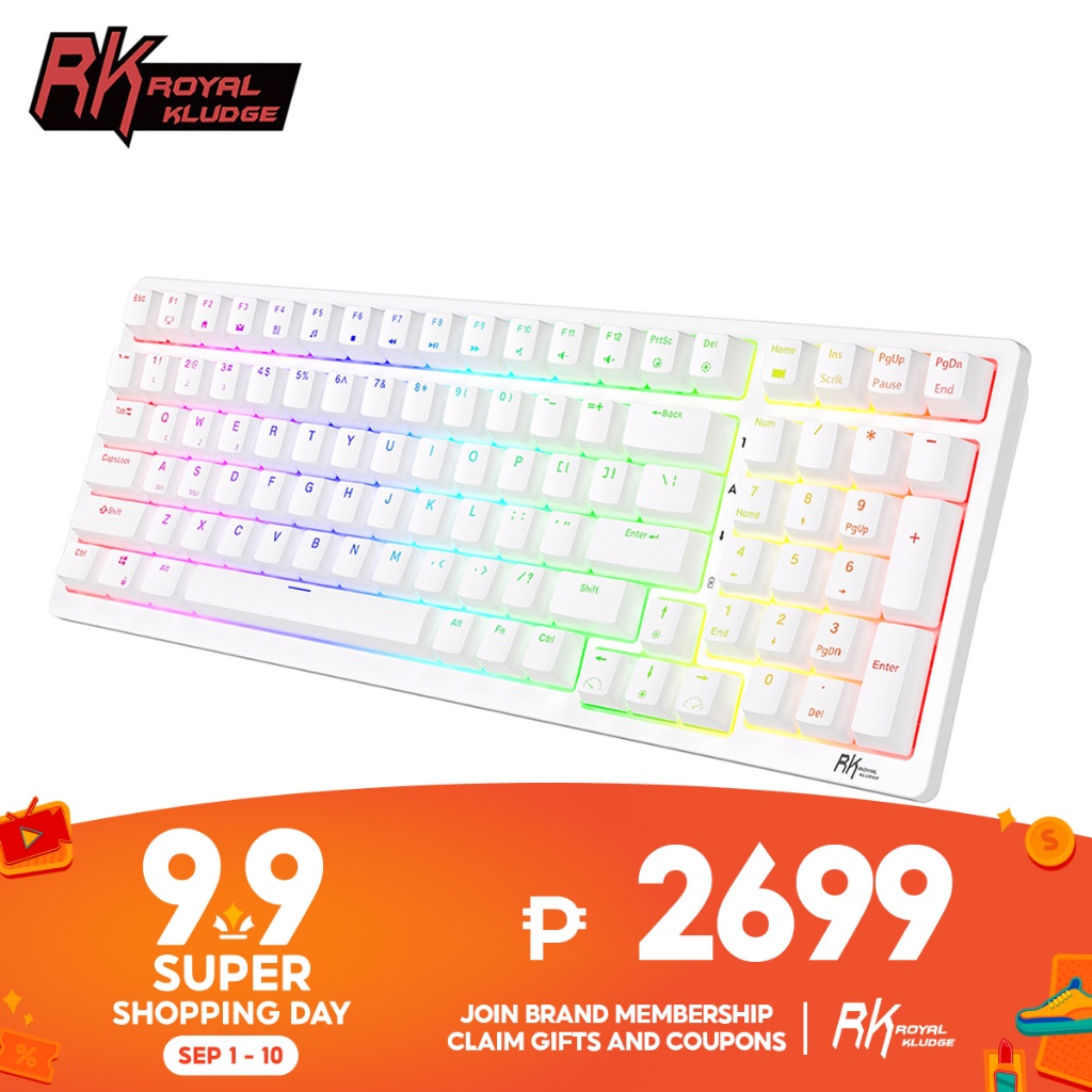Royal Kludge RK98 Hot-Swappable Wireless Mechanical Keyboard With 98 ...