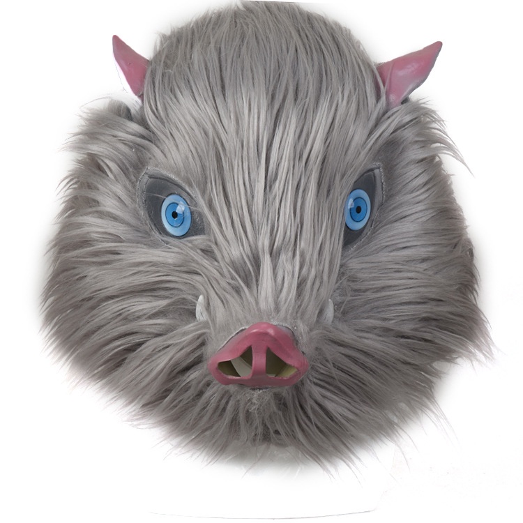 Demon Slayer Mask Halloween Latex cosplay Japanese Manping Inosuke Pig ...