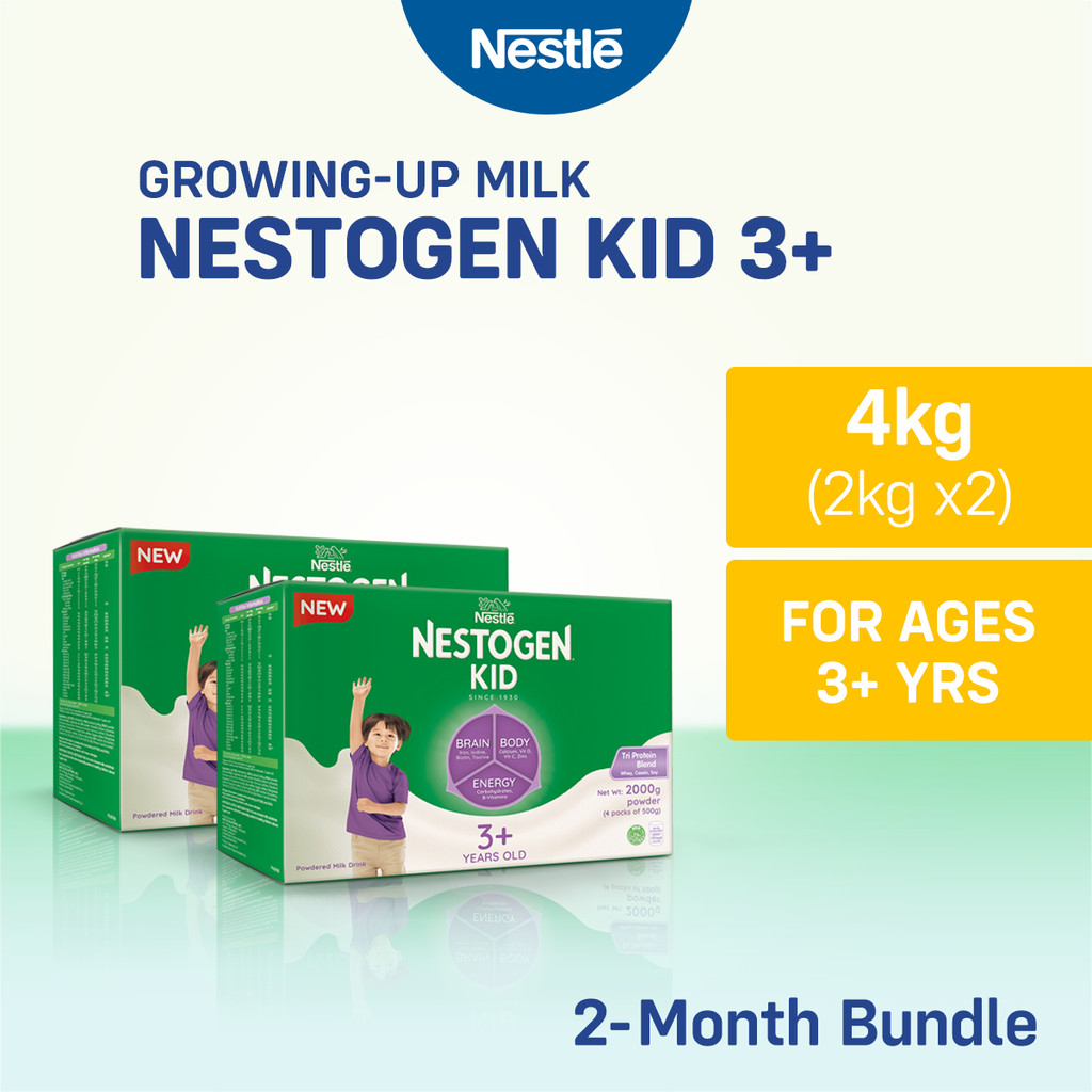 NESTOGEN KID 3+ Powdered Milk For Children Above 3 Years Old 4kg (2kg ...