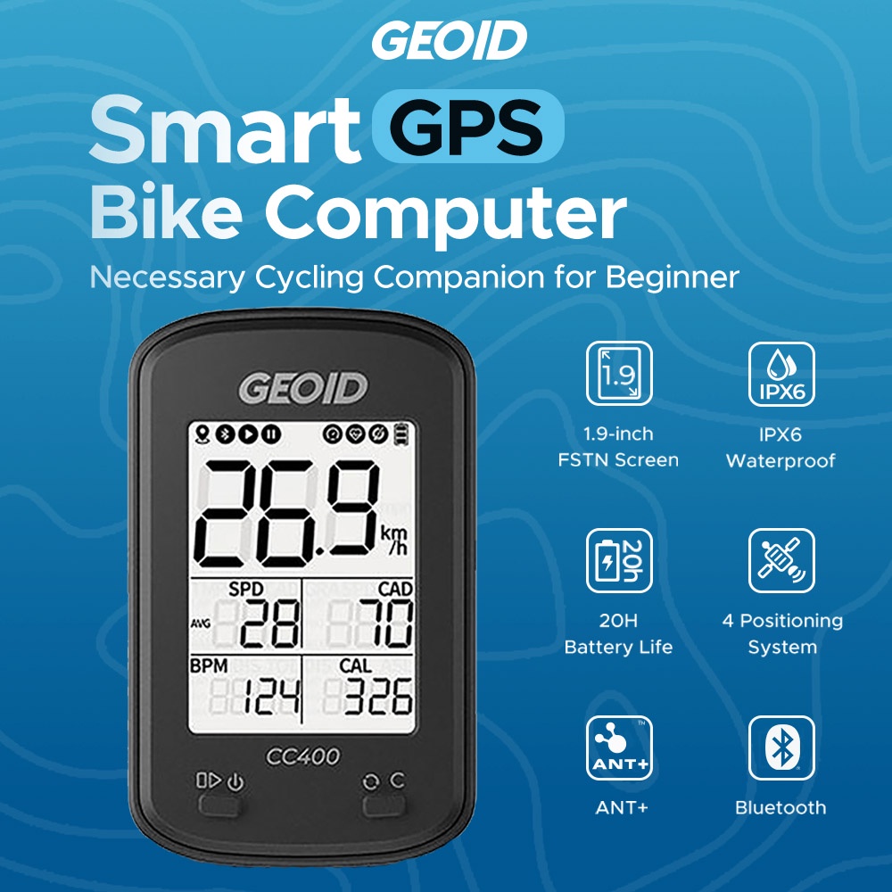 GEOID CC400 GPS Bike Computer Speedometer GPS Wireless Waterproof ...