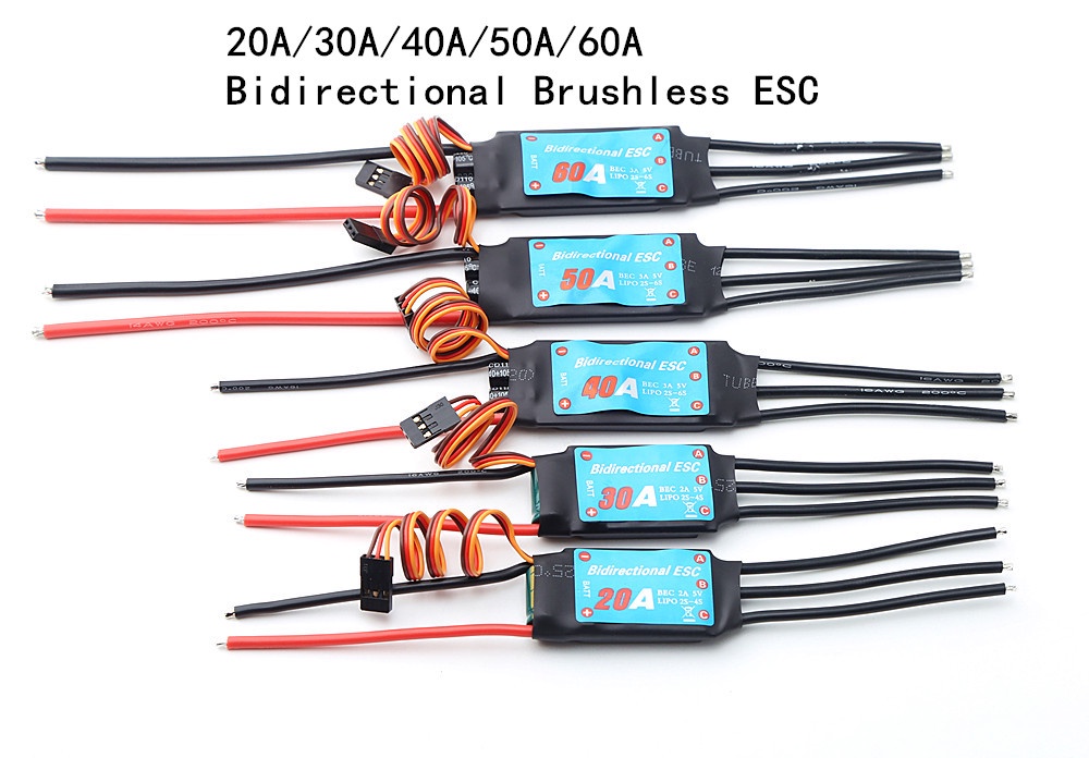 Bidirectional ESC 20A 30A 40A 50A 60A brushless ESC for Remote Control Ship Pneumatic Underwater ...