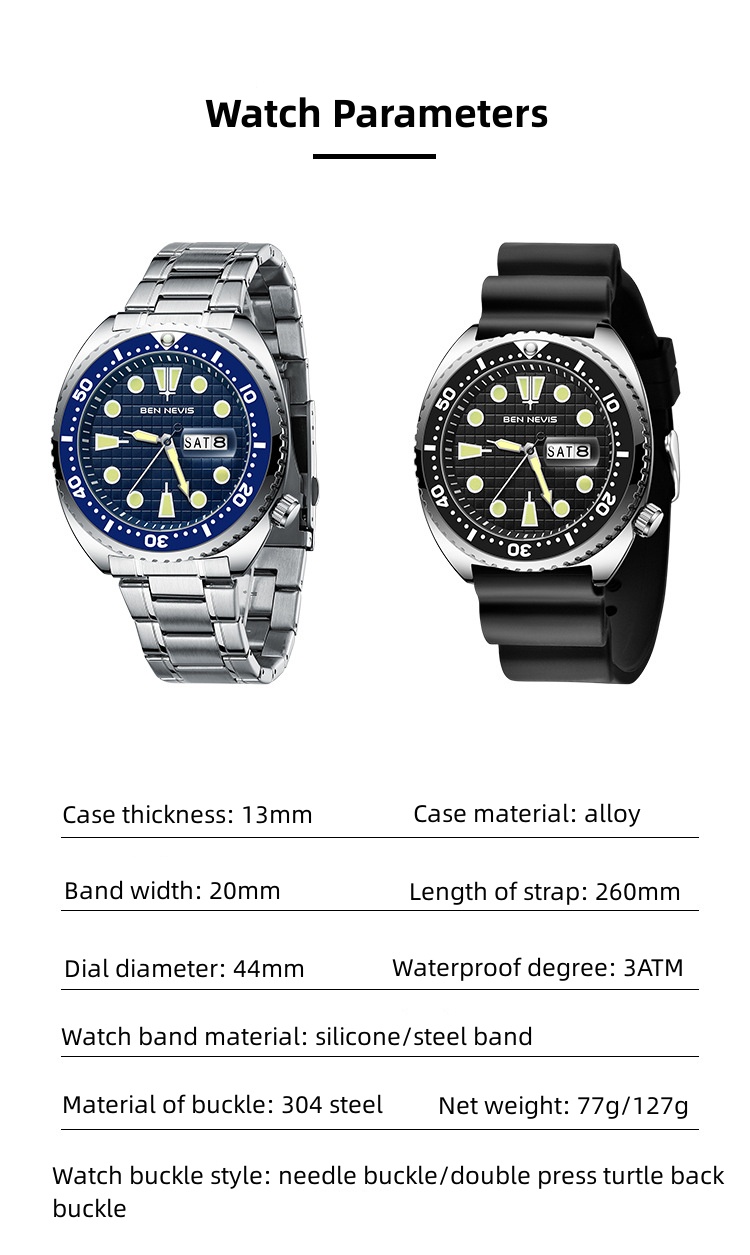 BEN NEVIS Brand Original New Stylish Advanced Men's Watch Water ghost ...