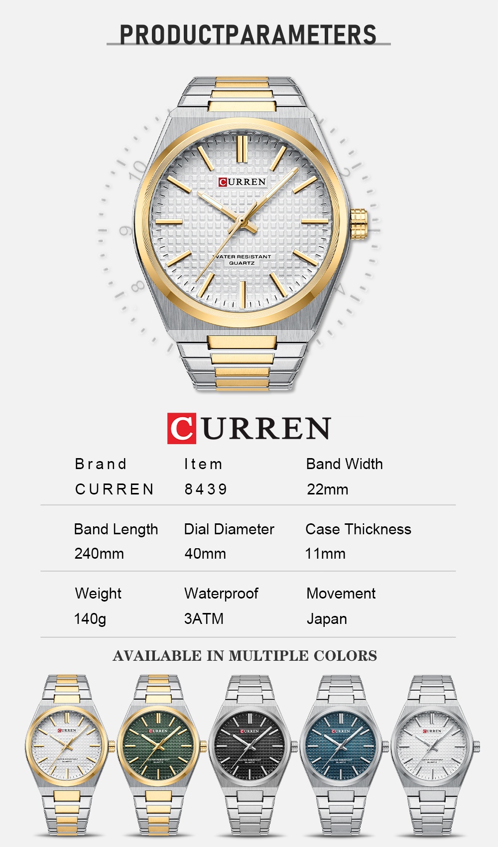 CURREN Men's Watch Simple Fashion Luxury Waterproof Stainless Steel ...