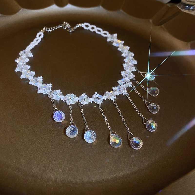 Super Shiny Immortal Pearl Crystal Tassel Accessories Women's Light ...