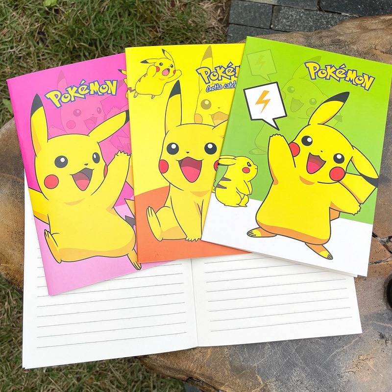 5PCS New Pokemon Notebook Kawaii Pikachu Booklet Cartoon Student ...