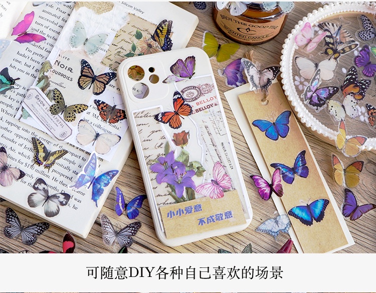 ENWEI 40 Pcs [Butterfly Garden Series] Vintage Journal Stickers ...