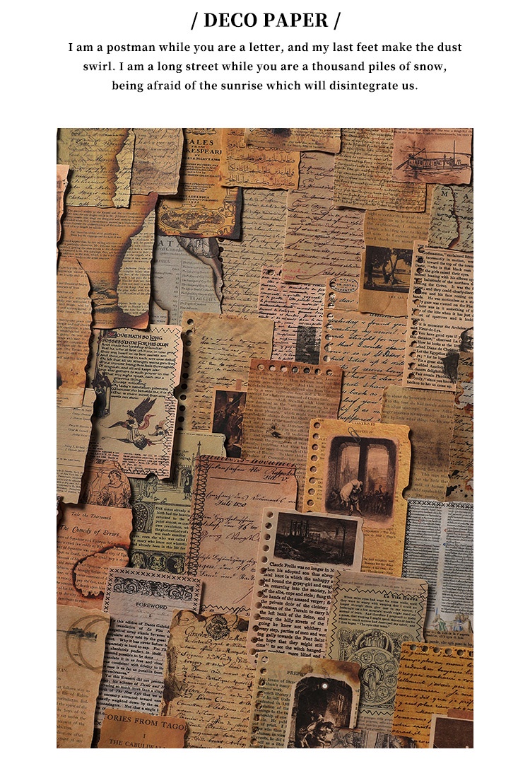 ENWEI 30 Pcs Burning Poems Series Vintage Journal Material Paper ...
