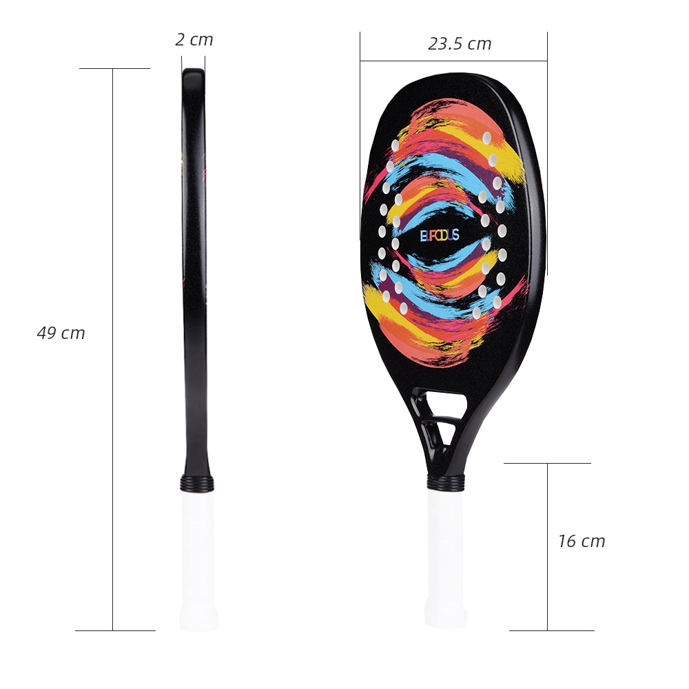 New Colorful Carbon and Glass Fiber Beach Tennis Racquet Soft Face ...