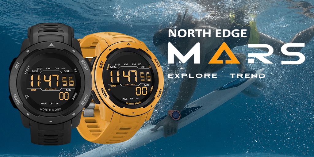 North Edge Mars Watch Shockproof For Men Original Waterproof 50m ...