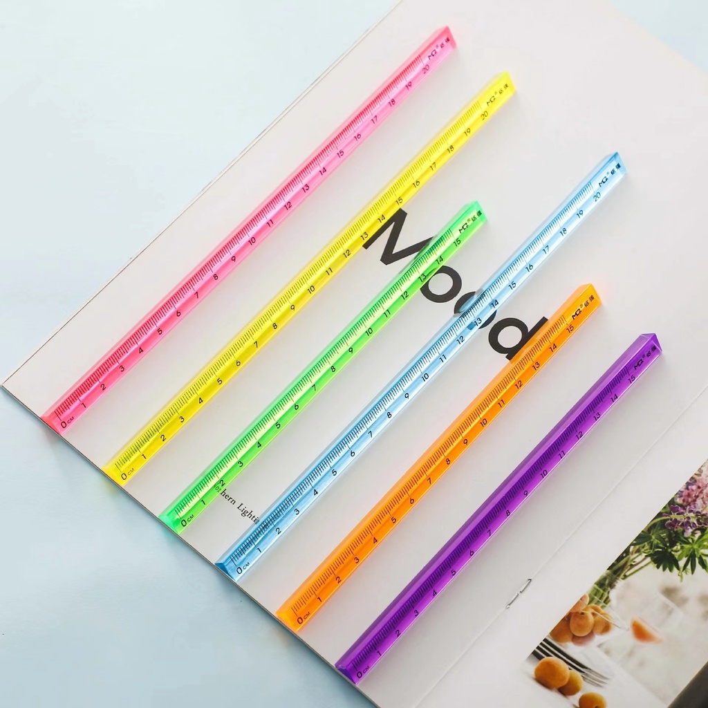 Transparent Crystal Color 15cm 20cm Three-Dimensional Triangle Ruler ...