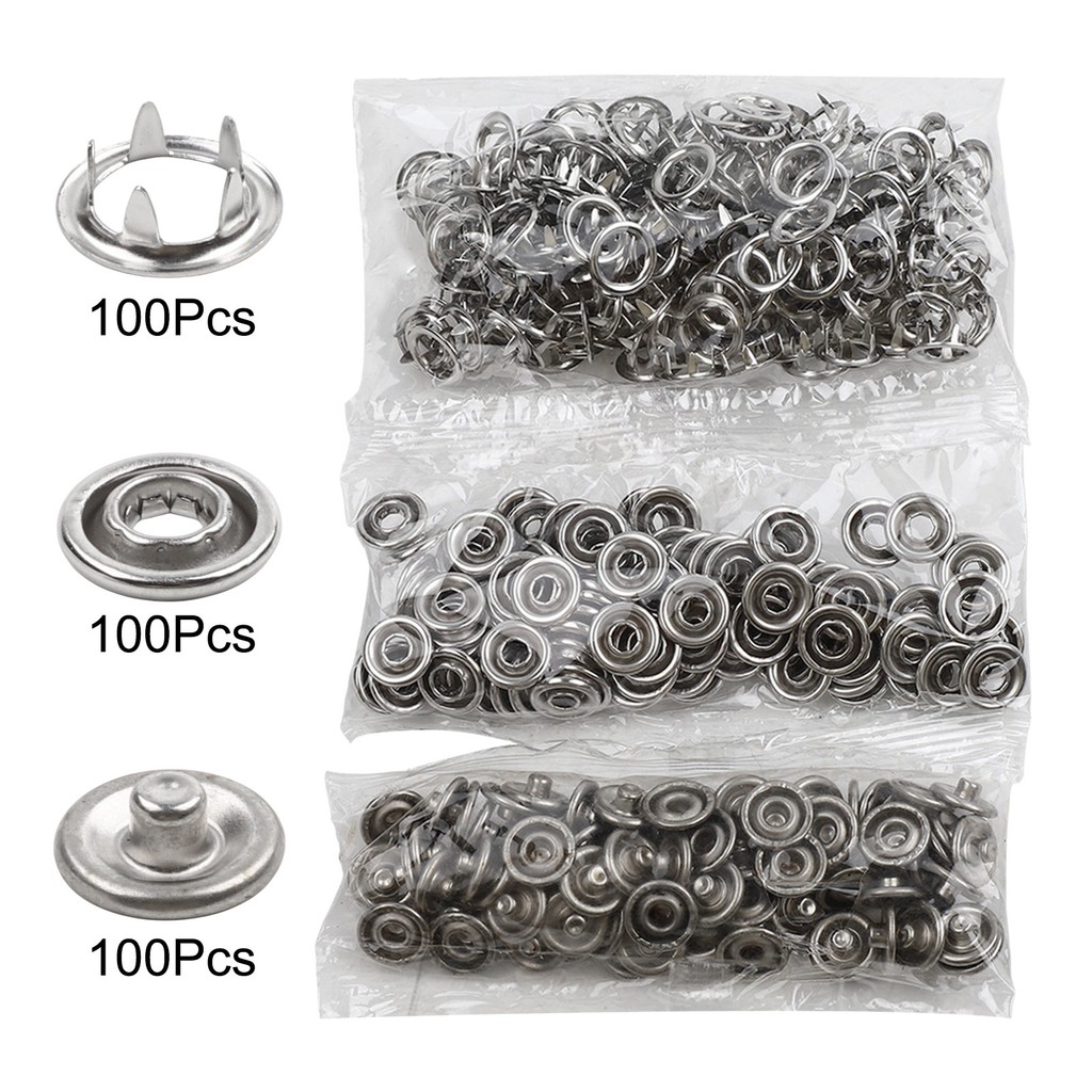 (BEST) 100Set Automatic Grommet Eyelet Five-Claw Snap Button For ...