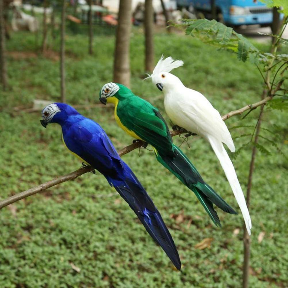 YFBG. Artificial Fake Parrot Lifelike Feathered Bird Imitation Garden ...
