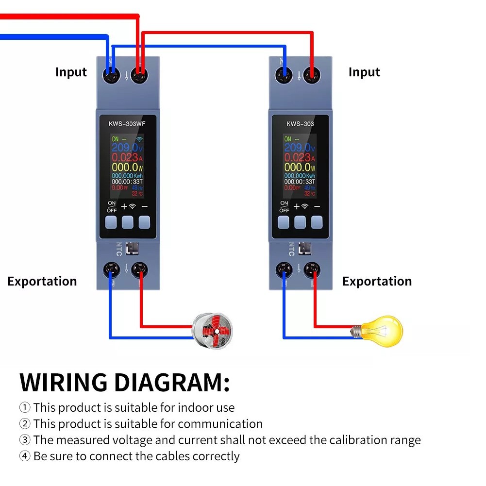 [COD] 0.96 inch two phase AC meter current power meter 0-40A Wifi/485 ...