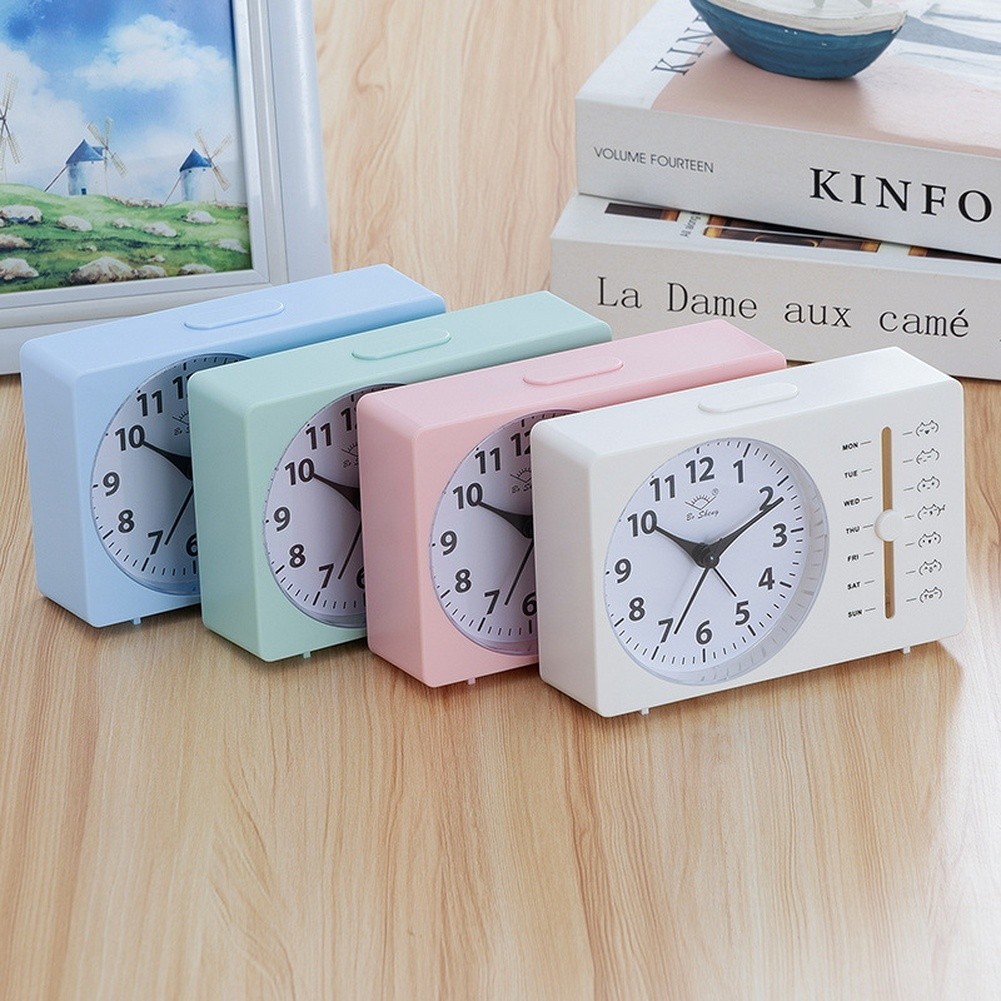 【NEW-2025】Square Quartz Alarm Clock with Sweep Second Hand Silent ...