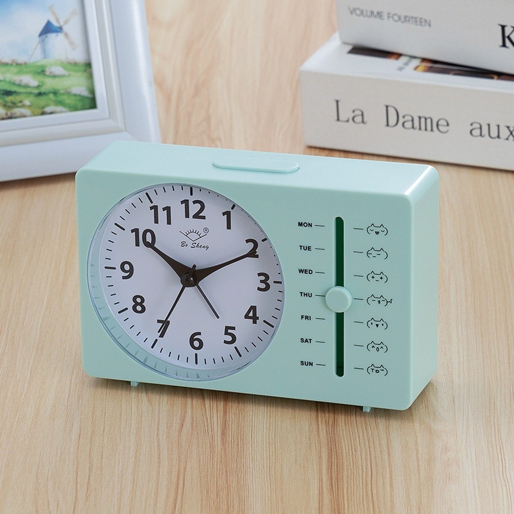 【NEW-2025】Square Quartz Alarm Clock with Sweep Second Hand Silent ...