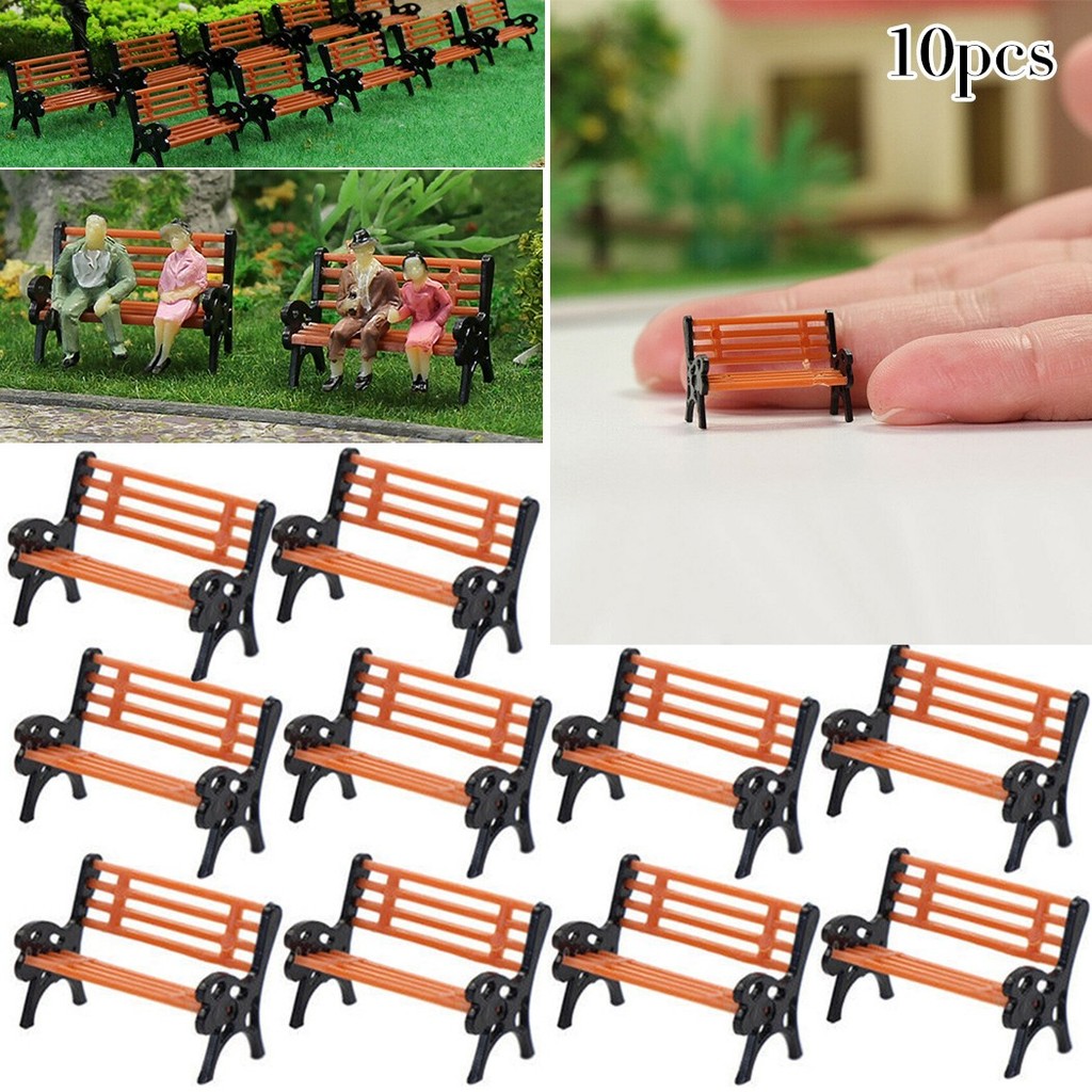[CFU]Model Train HO TT Scale 1:87 Bench Chair Settee Street Park Layout ...