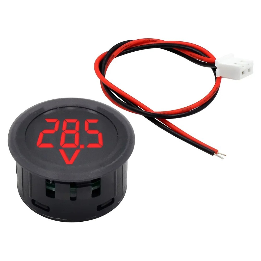 Round DC5-100V LED Digital Display Circular Two-wire Voltmeter DC ...