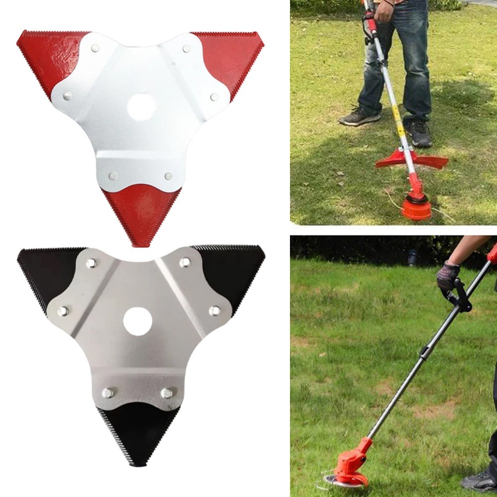 【FNMH】230mm 3Teeth Manganese Steel Lawn Mower Trimmer Blade Garden ...