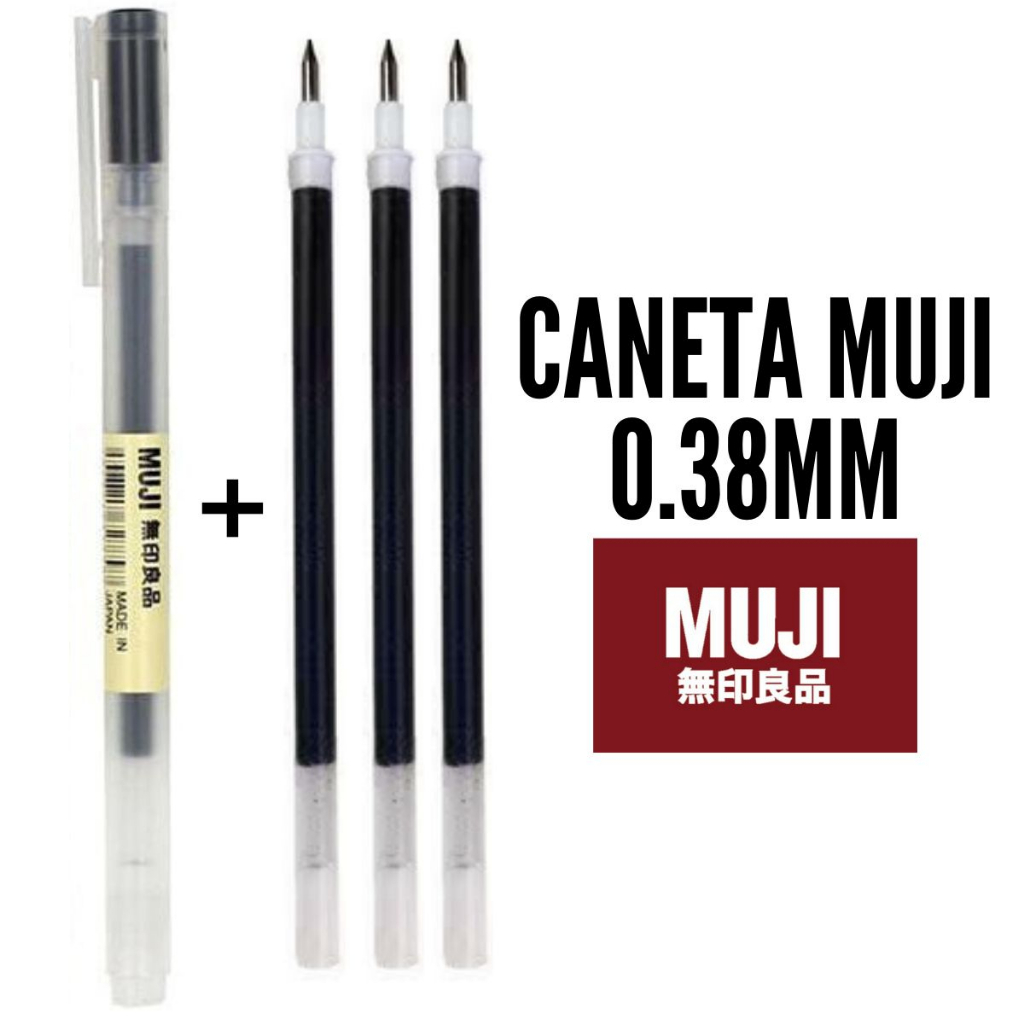 Muji Black Pen 0.38mm Extra Thin Tip + 3 Refill Refill | Shopee Philippines