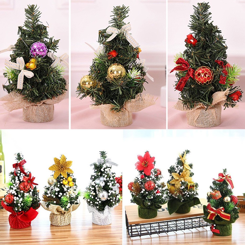Mini Table Top Christmas Tree Small Desk Xmas Tree Party Ornament ...