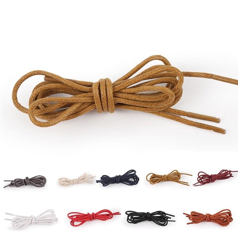 【HOT】 Round Waxed Solid Color Shoelaces Shoes Strings Boot Sport Shoe ...
