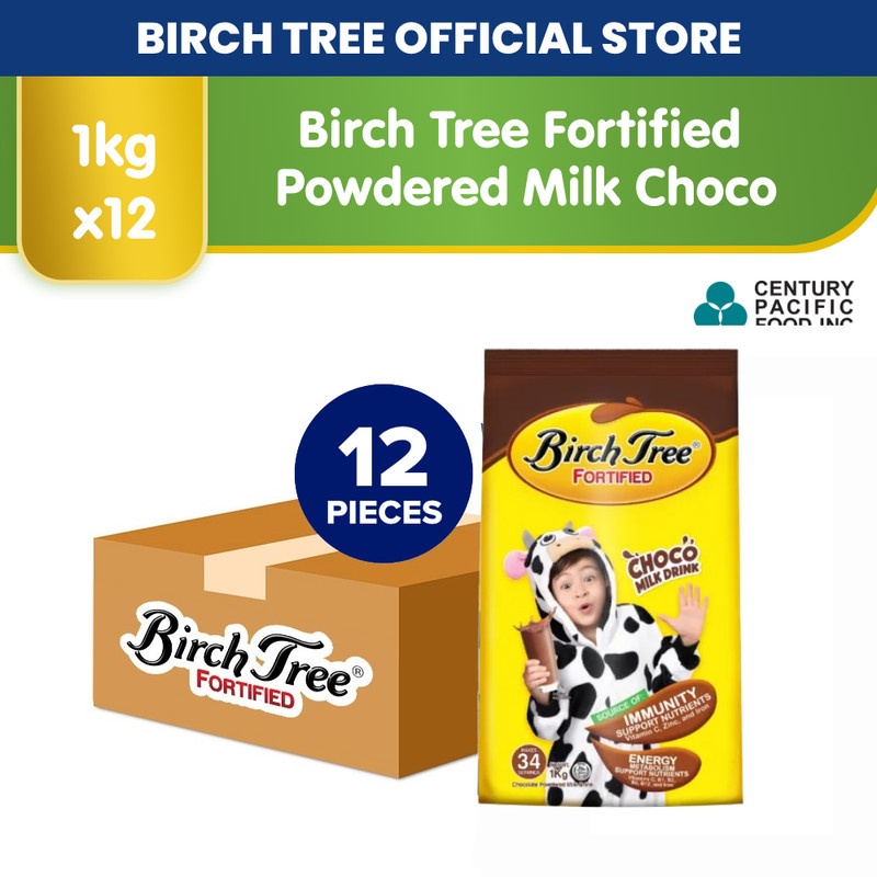 Birch Tree Fortified Powdered Milk Choco 1kg Pack of 12 - Negosyo ...